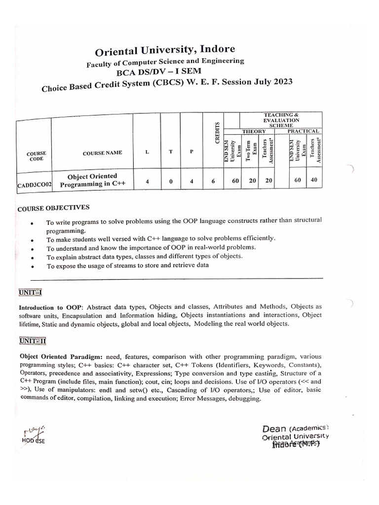 object oriented programming in c++ BCA ds-dv (4) | PDF object oriented programming in c++ BCA ds-dv (4) | PDF