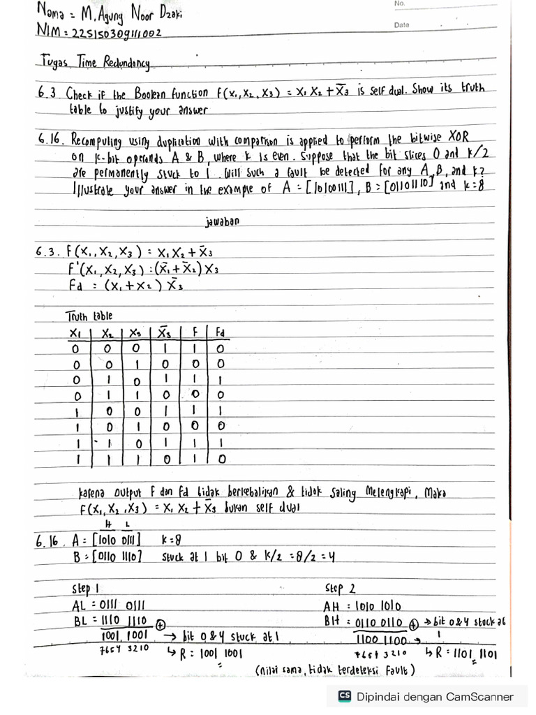 Tugas Time Redundancy_M. Agung Noor Dzaki (1) | PDF