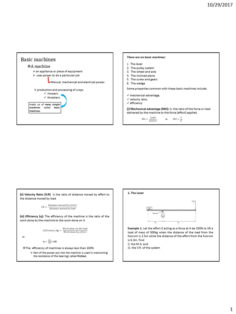 Unit 2_Basic mechanics_230507_163154 | PDF | Machines | Gear