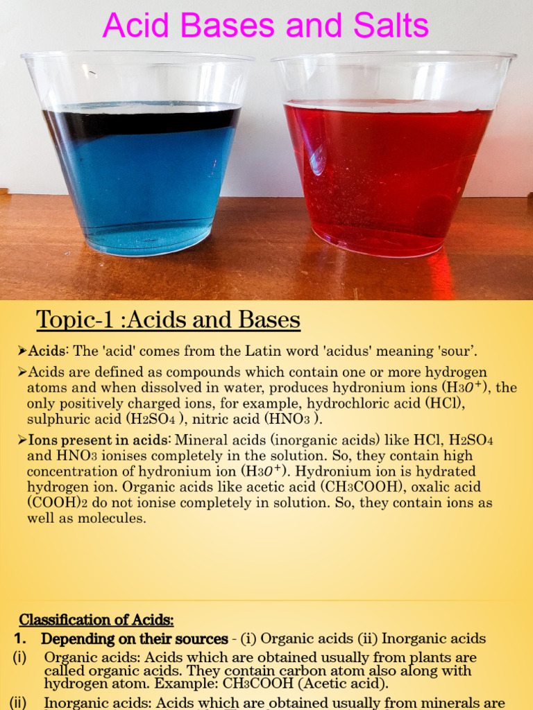 Acids, Bases, and Their Sources | PDF | Salt (Chemistry) | Acid