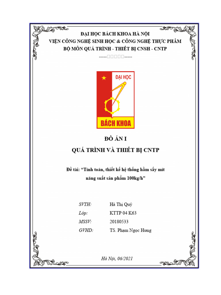 Bản sao của 20180533 - H.T.Quy - Say Ham - Mit - 100 kg SP - h | PDF