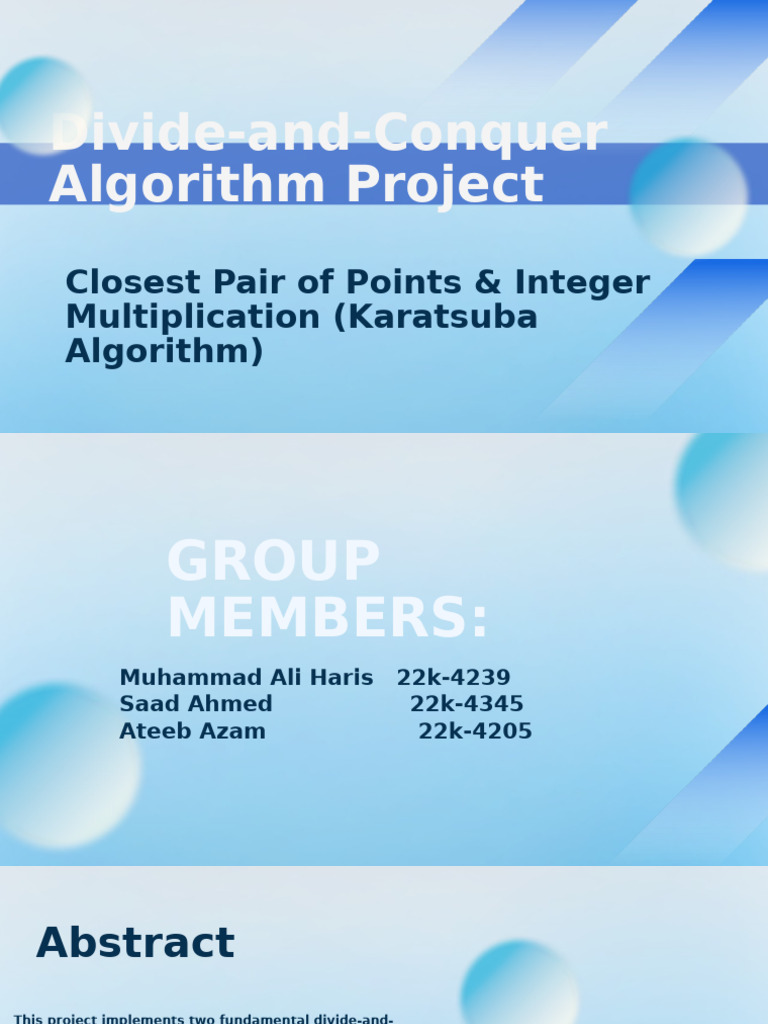 Divide-and-Conquer Algorithms Project | PDF | Algorithms | Applied ...