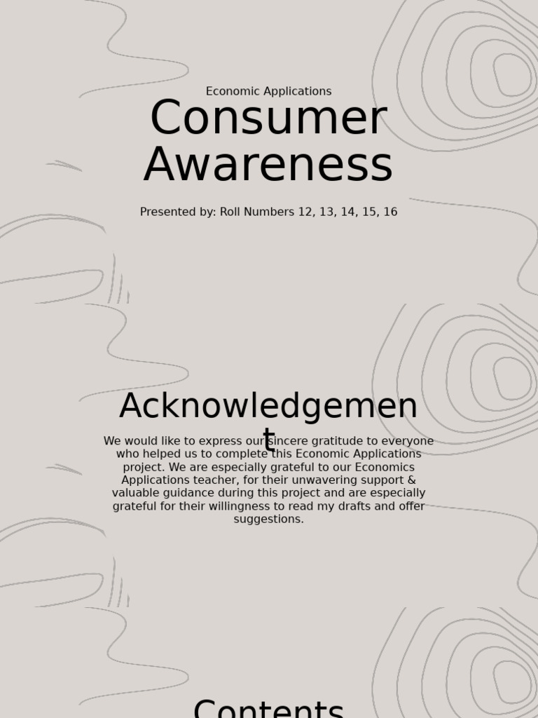 Consumer Awareness - Project | PDF | Consumer Behaviour | Consumer ...