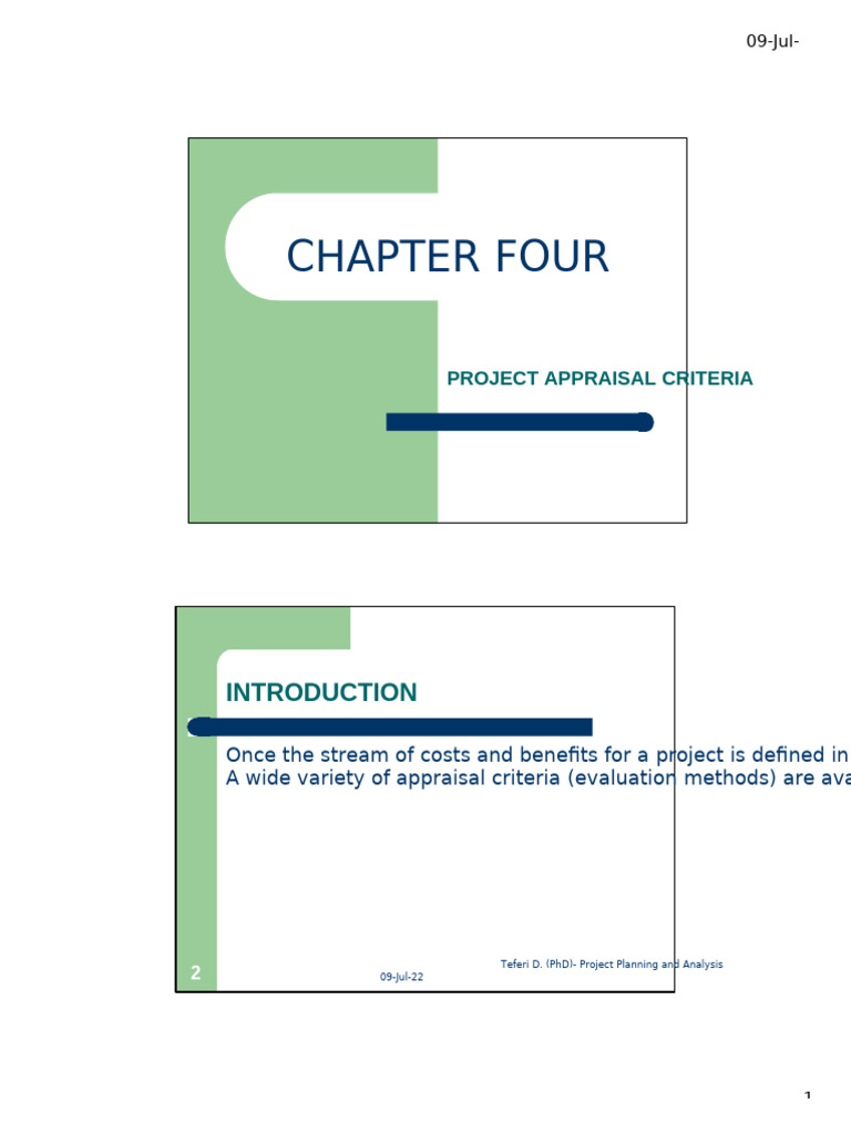 Chap4 Project Appraisal | PDF | Net Present Value | Internal Rate Of Return