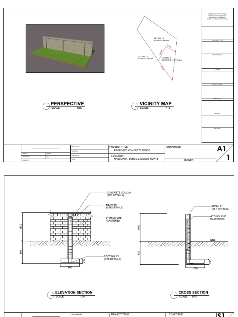 nagsurot fencing | PDF | Concrete | Column