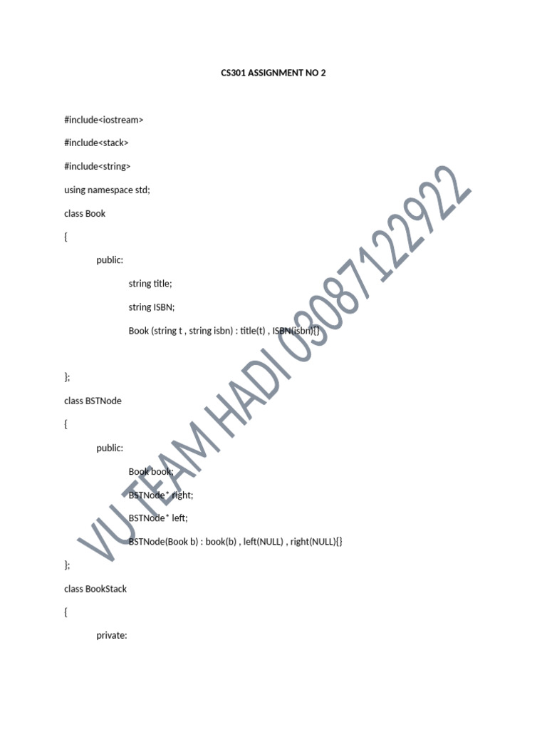 CS301 Assignment No 2 | PDF | Computer Programming | Software Engineering
