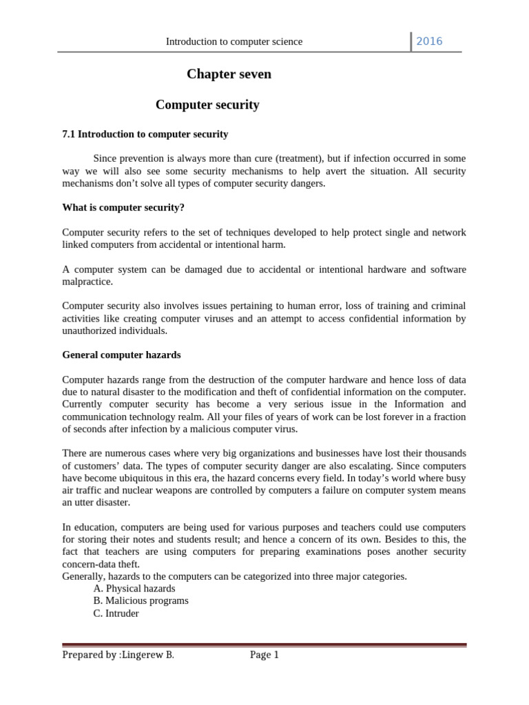 CHAPTER 7 | PDF | Computer Virus | Security