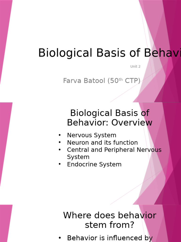 Biological Basis of Behavior Explained | PDF