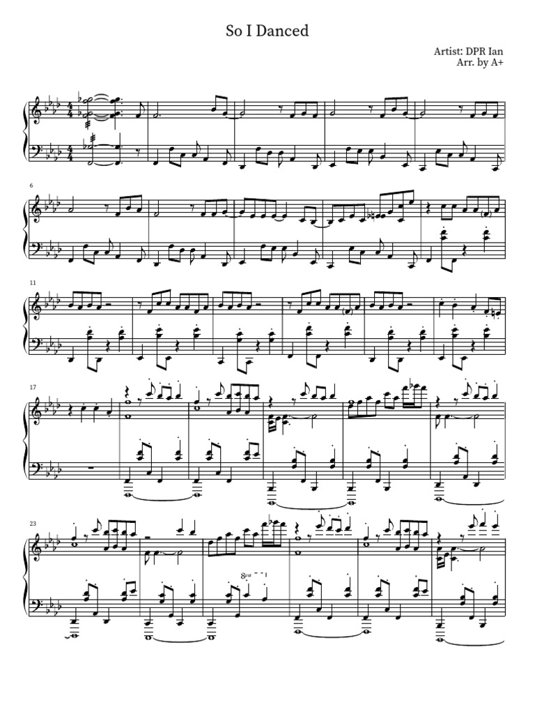 So I Danced by DPR Ian - Arr. A+ | PDF