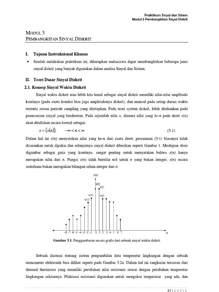 Modul 3-Praktikum Sinyal Sistem Dengan MatLAB | PDF