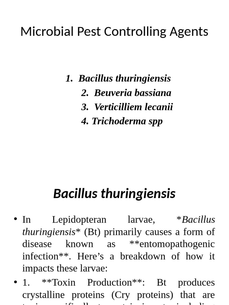 Microbial Pest Controlling Agents | PDF | Biological Pest Control | Fungus