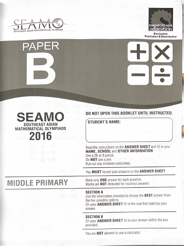 SEAMO PaperB-2016 | PDF