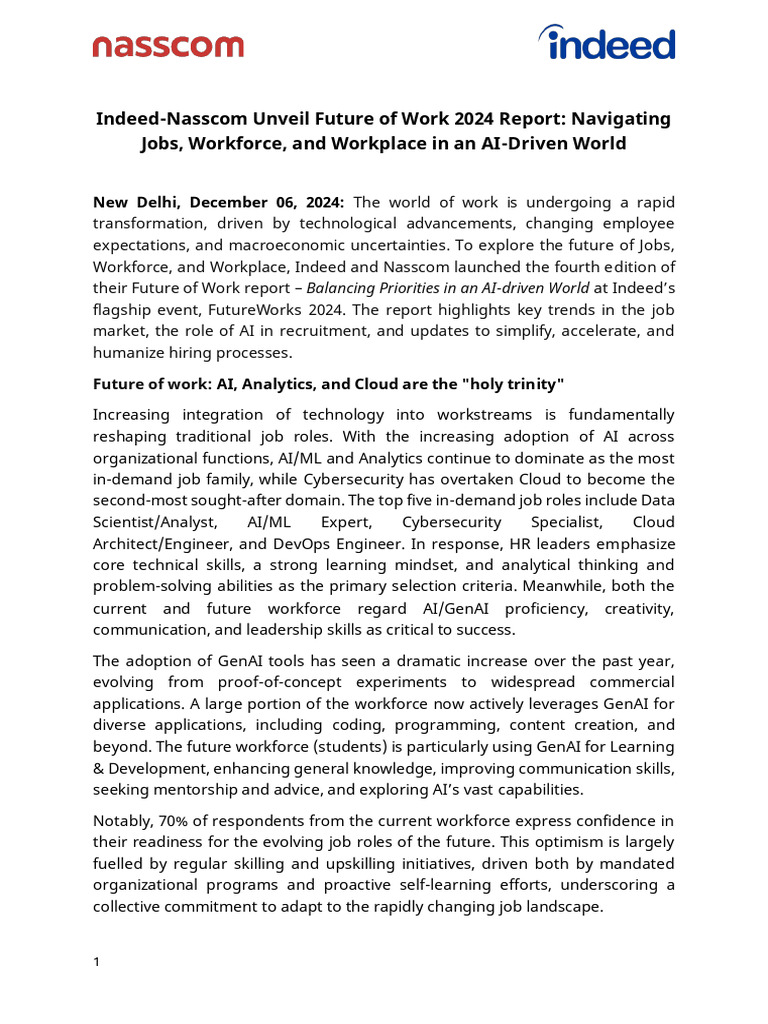 Future of Work 2024: AI & Workforce Trends | PDF