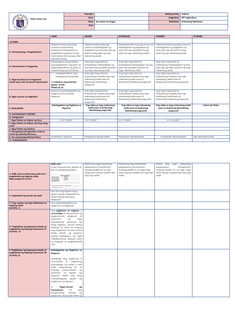DLL EPP-Agrikultura 5 W9-Q2 | PDF