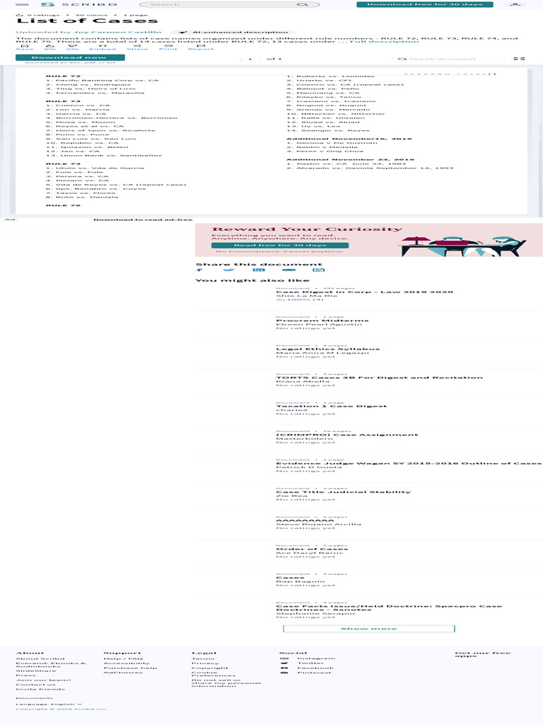List of Cases PDF | PDF