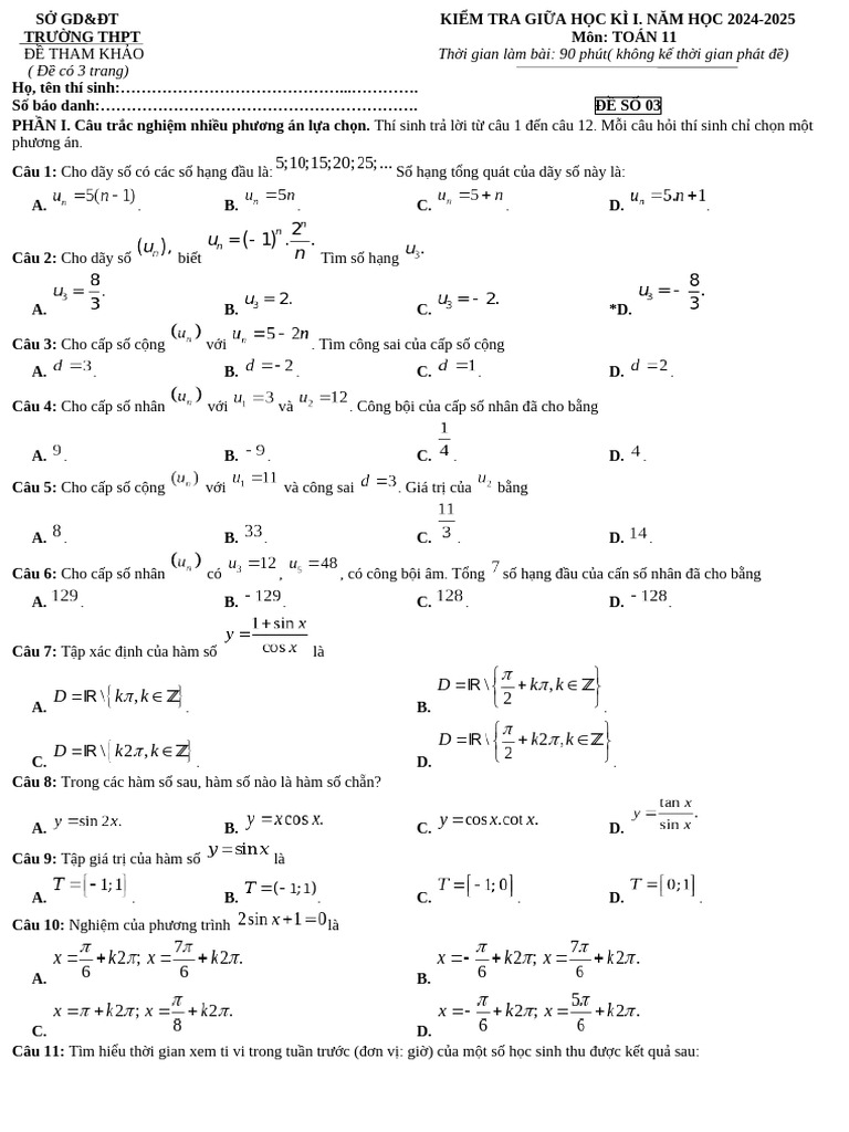 ĐỀ-3-GK1-11 | PDF