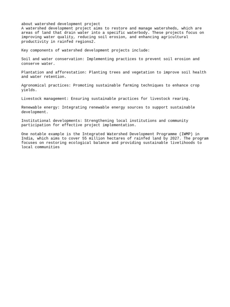 About Watershed Development Project | PDF