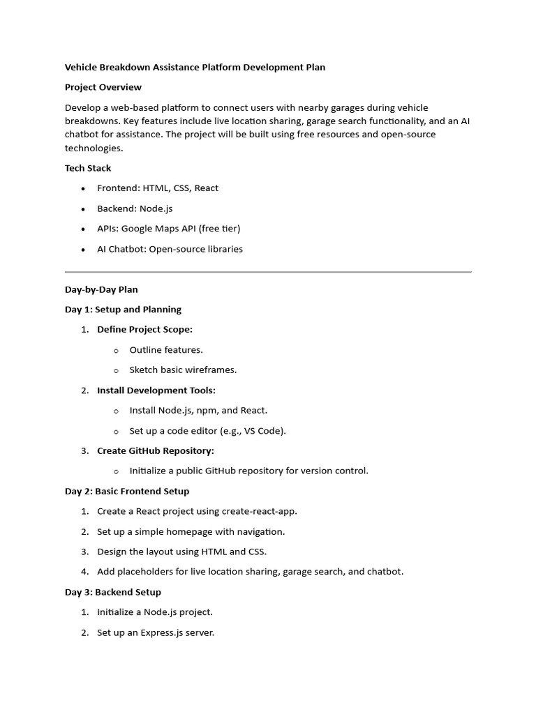 Vechil Breakdown Assistant ProtoType | PDF | Systems Architecture | Computer Programming