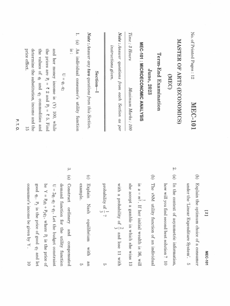 MEC 101 June23 | PDF