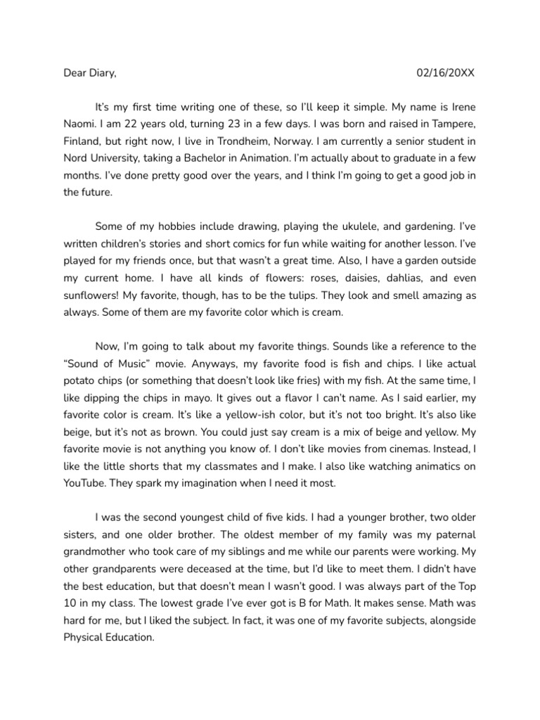 1N-J: First [Journal] Entry | PDF | Grandparent