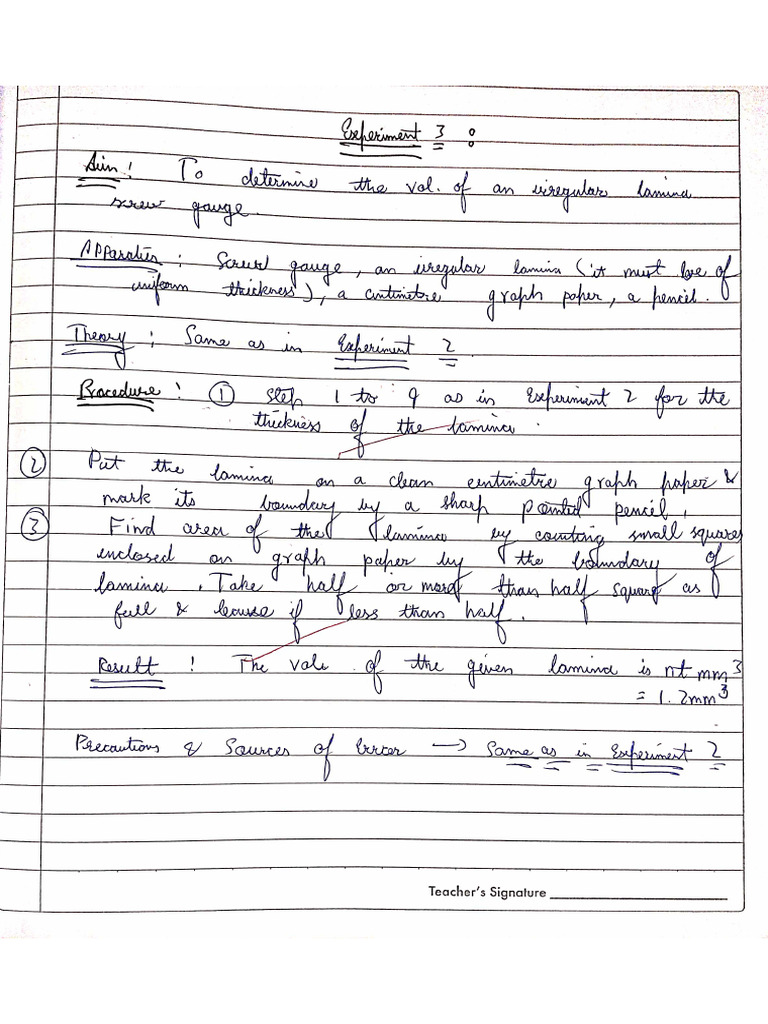 11th Phy. Experiment 3 | PDF