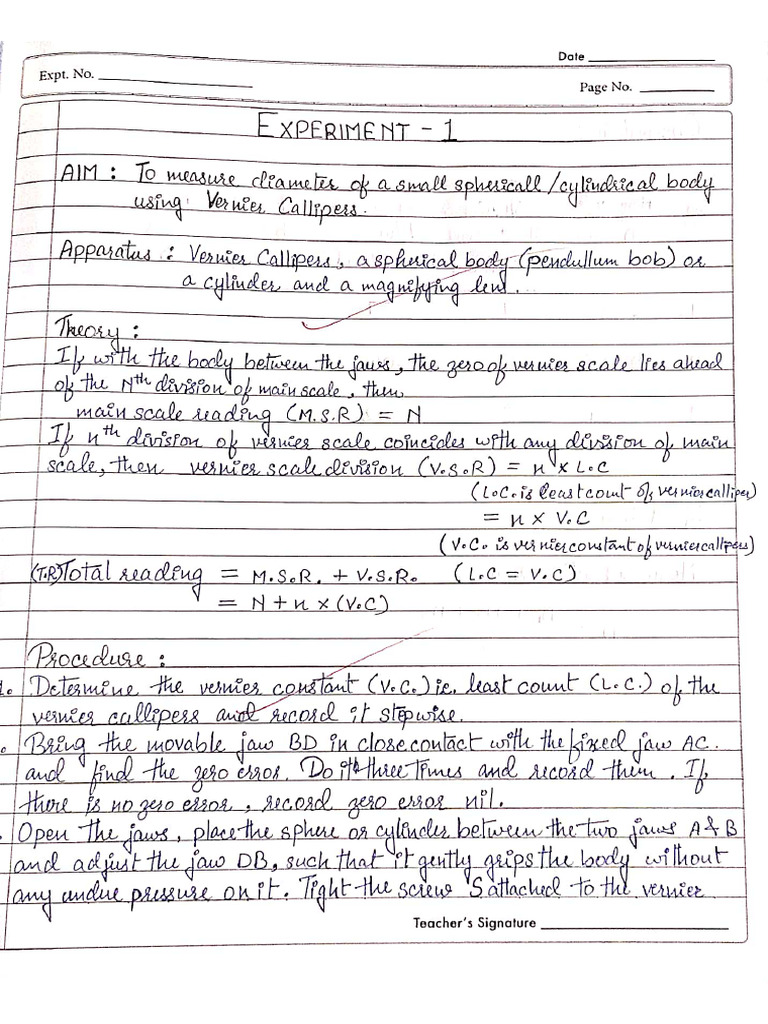 11th phy. experiment 2A | PDF