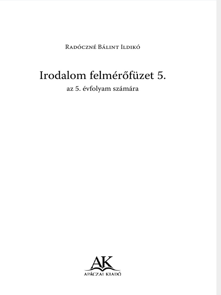 5 Oszt Irodalom Felmero | PDF