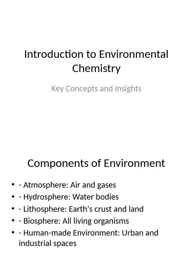 Environmental Chemistry Presentation | PDF