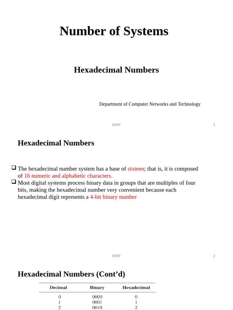 Hexadecimal | PDF | Decimal | Numbers