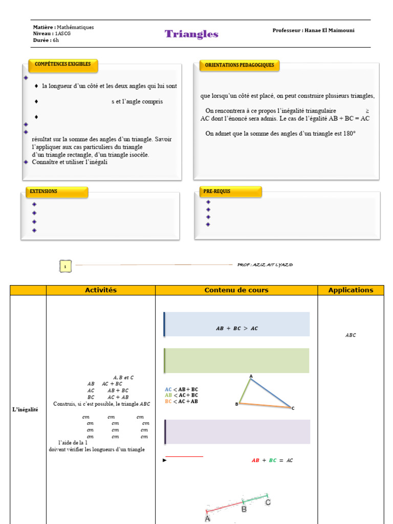 Construction et propriétés des triangles | PDF | Triangle | Géométrie
