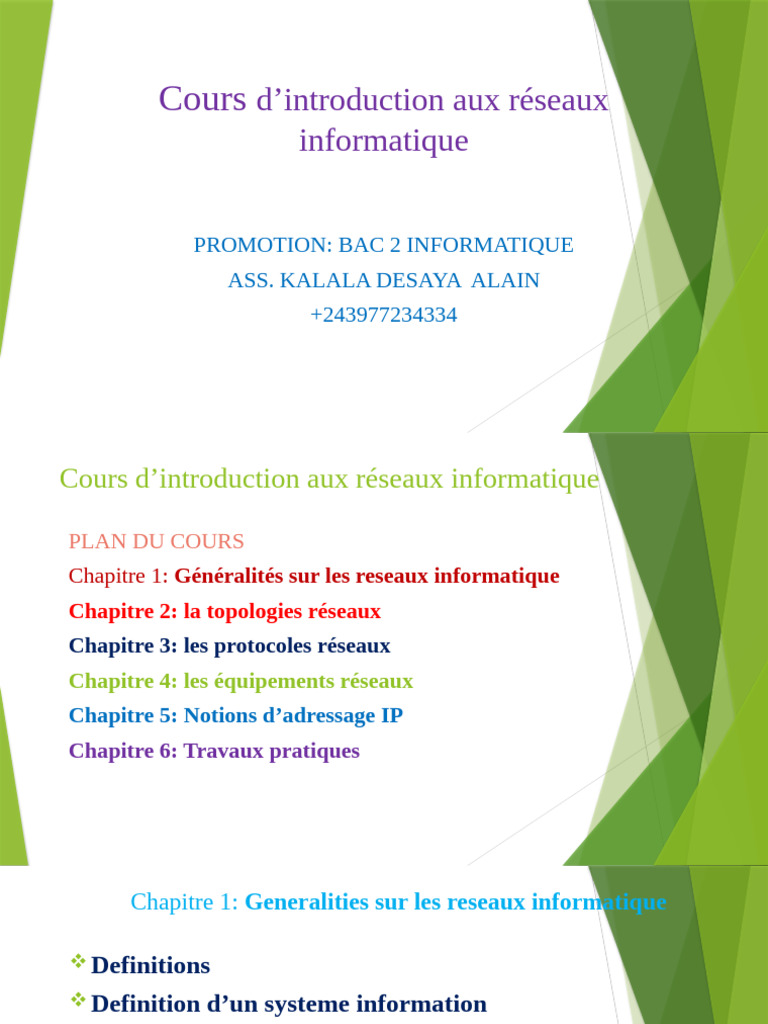 Introduction aux réseaux informatiques | PDF | Adresse IP | Serveur ...