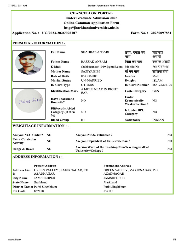 Shahbaz Receipts | PDF