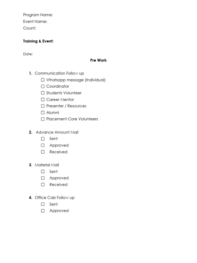 Event Follow Up Document | PDF