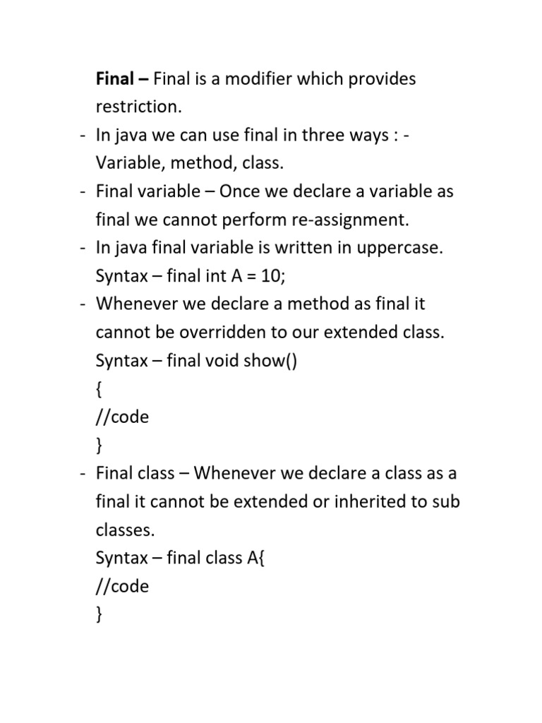 Java Final, Abstract, and Static Keywords Explained | PDF
