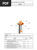 Chain Block Inspection Checklist | PDF