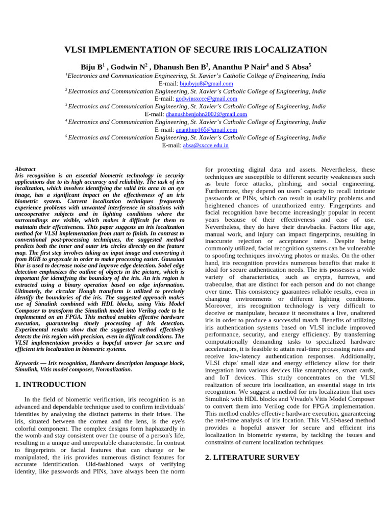 VLSI-Based Secure Iris Localization | PDF | Computer Science | Computing