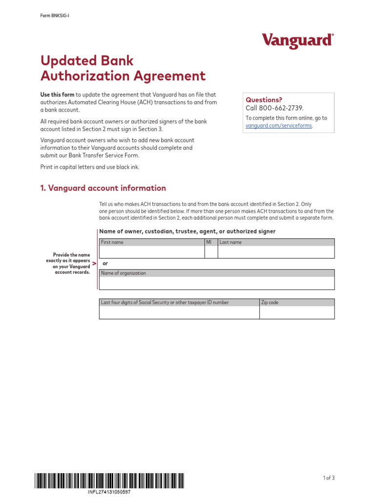 Vanguard Bank Authorization Form | PDF | Debit Card | Banks