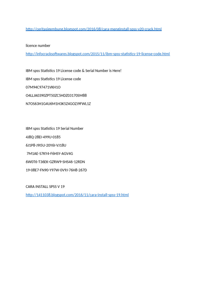 SPSS 19 & 20: Install and License Guide | PDF