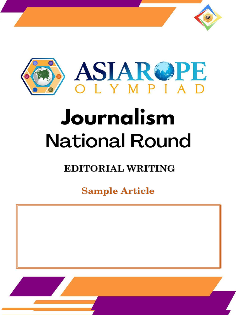 Journalism - Editorial Writing Secondary Sample Paper | PDF | Self ...