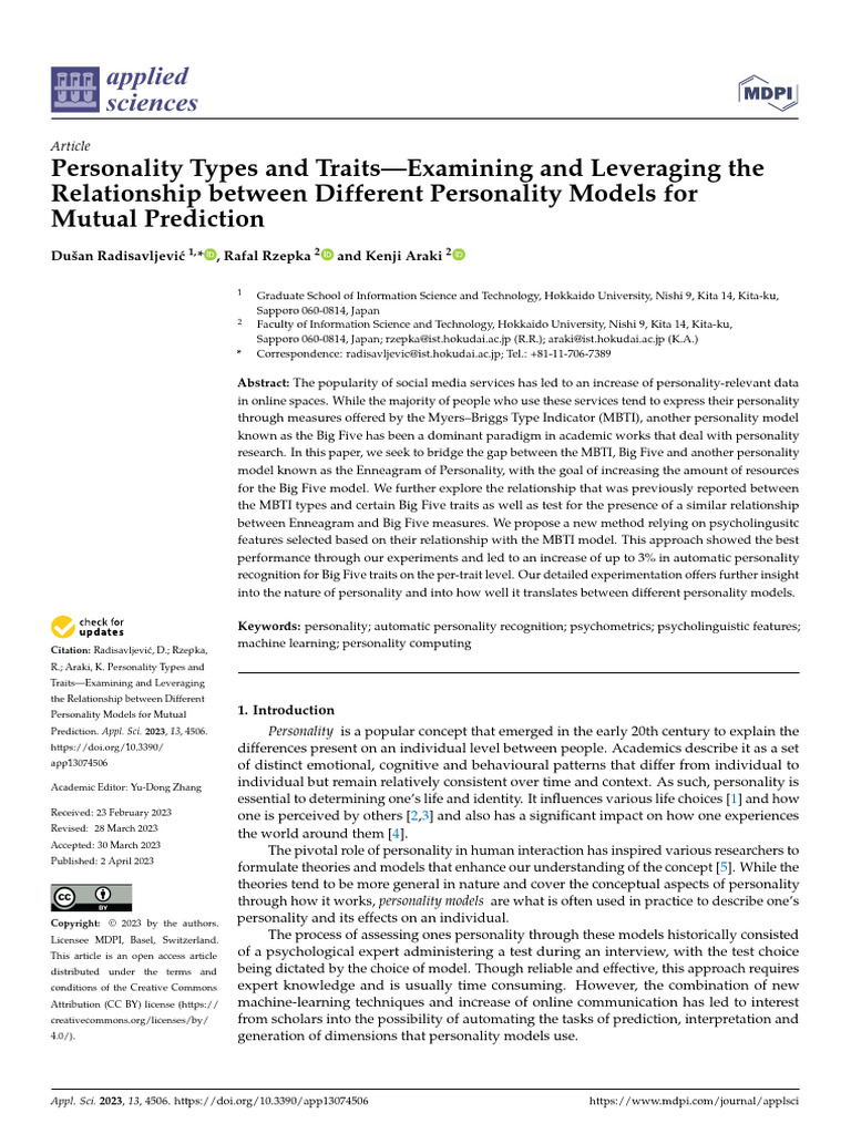 Personality types | PDF | Psychology
