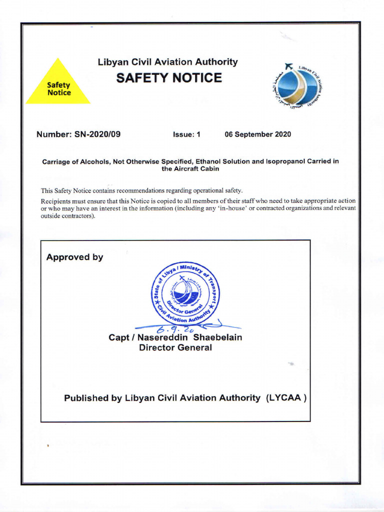 OPS_SN-2020_09 | PDF | Dangerous Goods