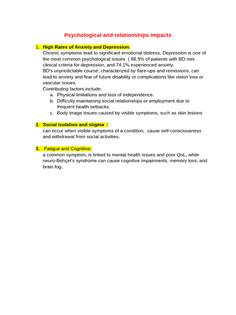 Psychological Impacts | PDF