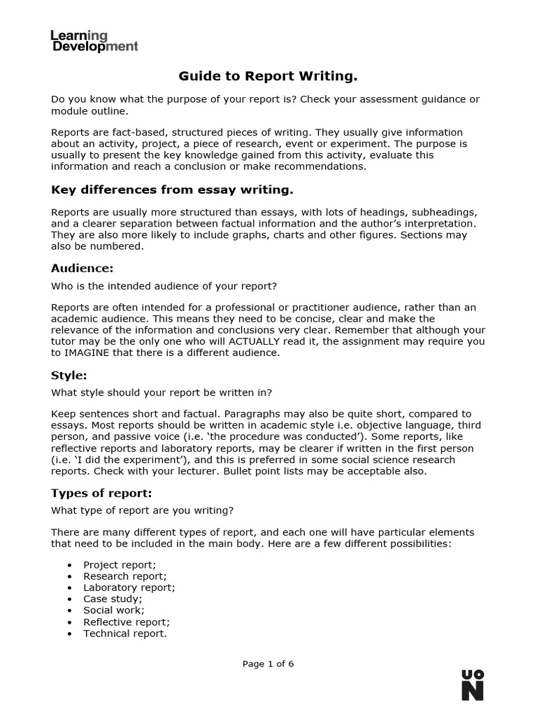 Guide To Report Writing Feb 2020 | PDF | Procedural Knowledge | Inquiry