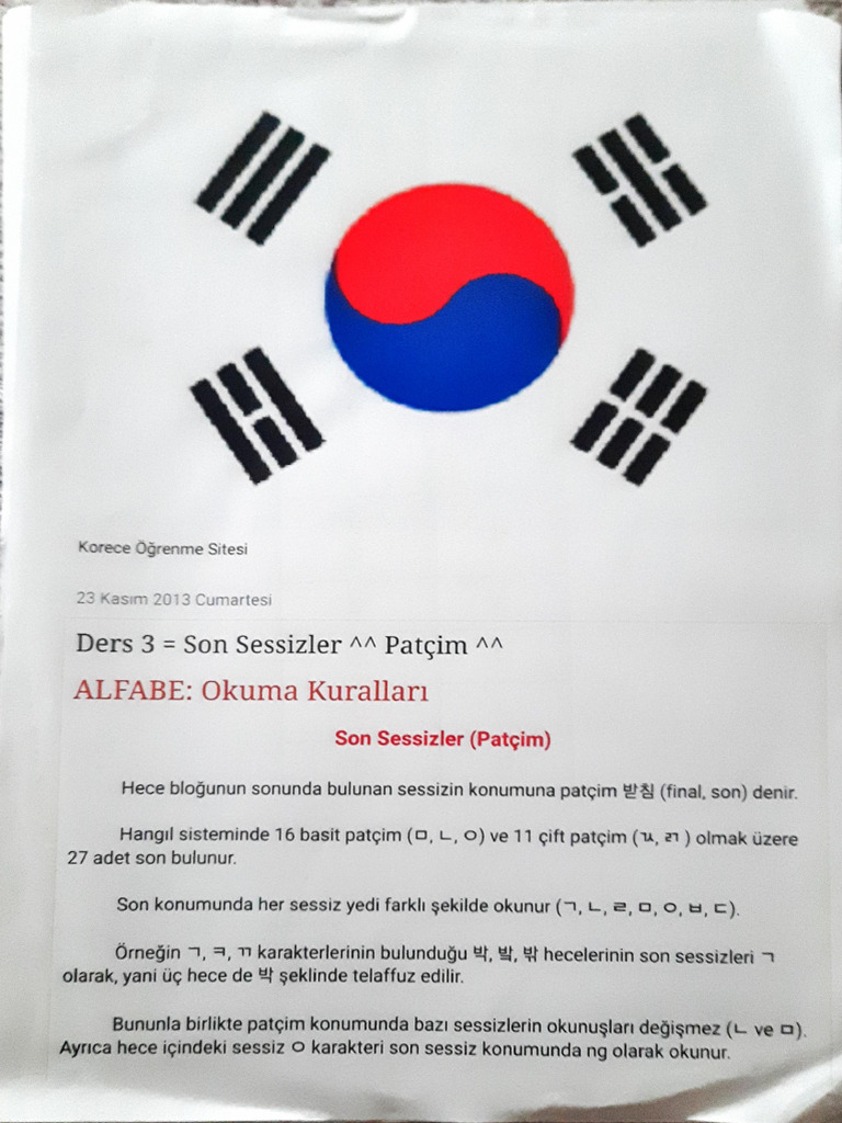 Korece Okuma Kuralları | PDF