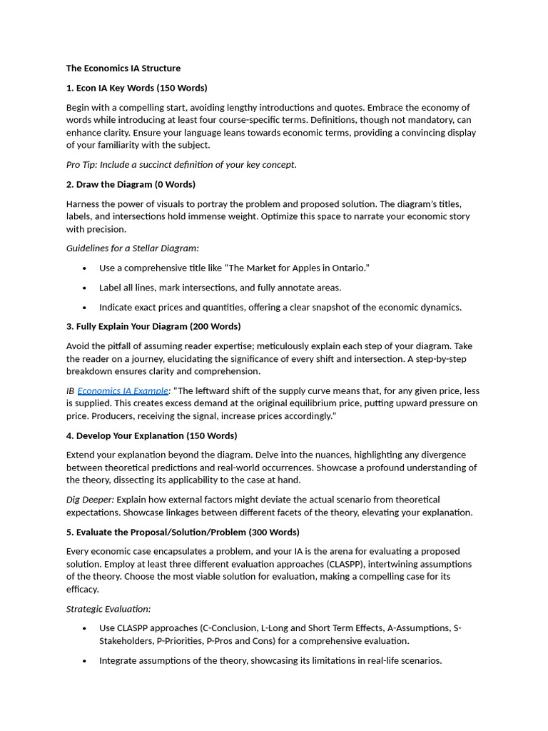 The Economics IA Structure (1) | PDF | Economic Equilibrium | Prices