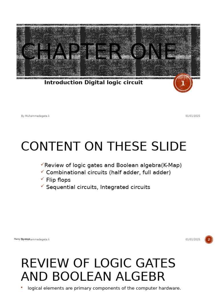 Chapter 1 Digital Logic Circuit | PDF | Logic Gate | Electrical Engineering