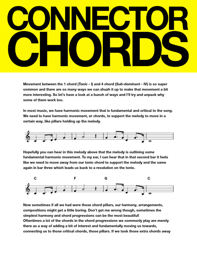 Connector Chords PDF | PDF | Chord (Music) | Harmony