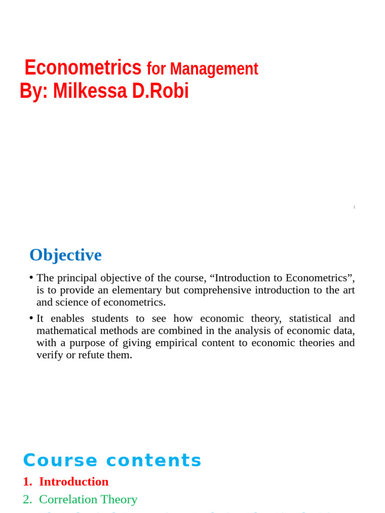 Econometrics Chapter 1 | PDF | Econometrics | Statistics