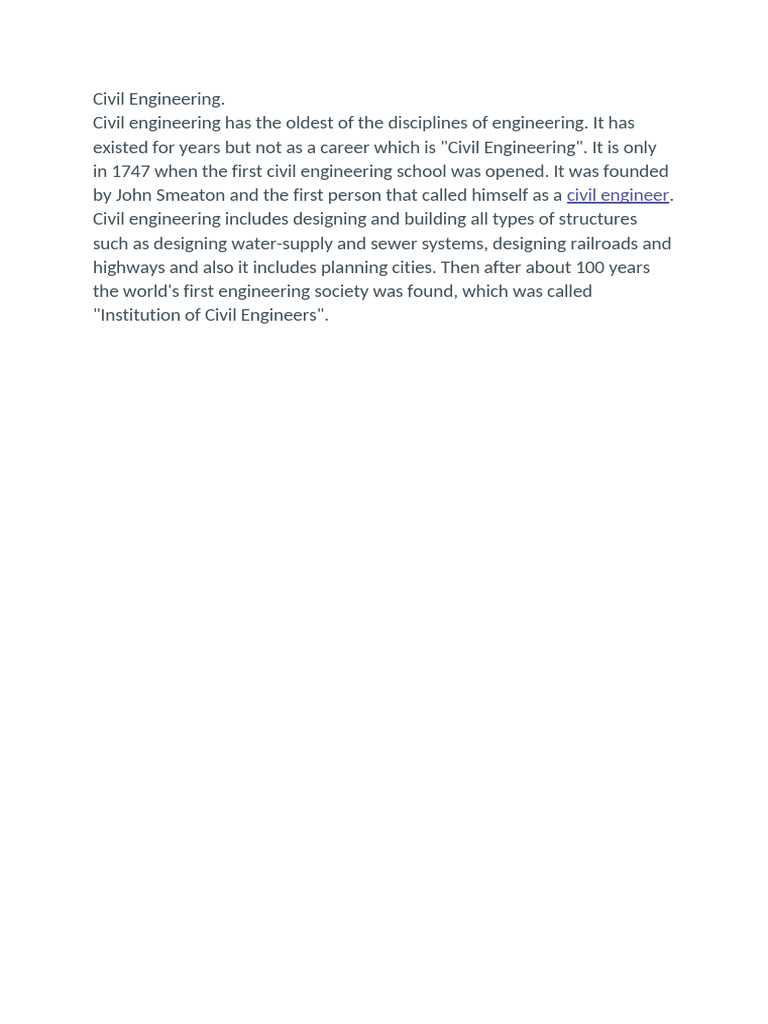History and Scope of Civil Engineering | PDF