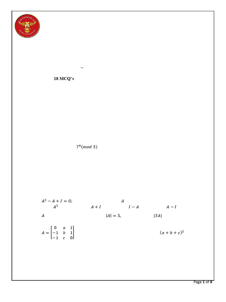 Class Xii Applied Maths Set 1 | PDF | Probability Distribution | Variance
